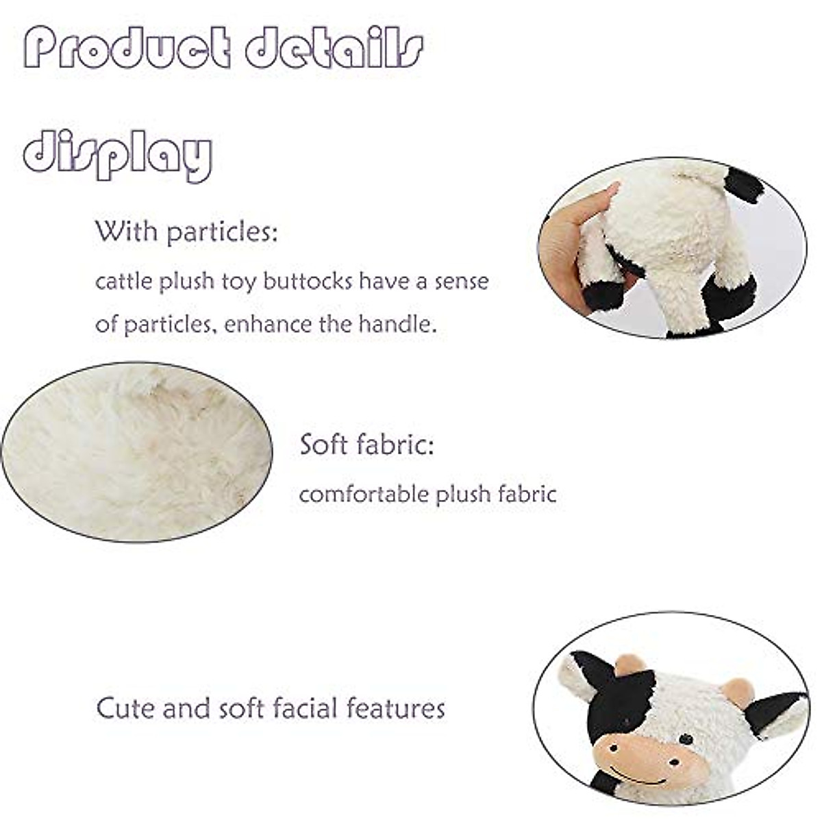 CHELEI2019 9" Cow Stuffed Animals Soft Cuddly Cow Plush Stuffed Animal Toy for Kids