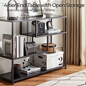 LINSY HOME Console Table, 4-Tier Sofa Tables for Entryway, Narrow Tables with Open Storage Shelves, 39.3” Console Tables for Entryway, Hallway, Sofa, Couch, Living Room, Bar, Kitchen, Black