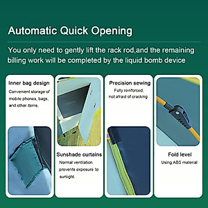 Camping Tent - 2-4 Person Easy Pop Up Tent with 2 Doors & 2 Windows,Waterproof Instant Tent,Lightweight & Portable Family Tents for Outdoor Camping, Hiking & Traveling (Green,3-4 People)