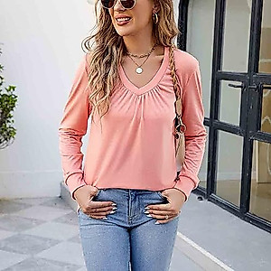 JJHAEVDY Christmas Fashion Sweatshirts for Women Long Sleeve Clothes Comfy Letter Shirts Trendy Outfits Hoodies for Women Graphic Design Sweatshirts(4-Pink,Small)