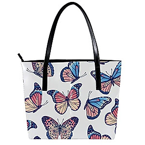 Tote Bag Women Satchel Bag Handbag Stylish Tote Handbag for Women Hobo Bag Fashion Crossbody Bag, Vintage Pattern Butterfly