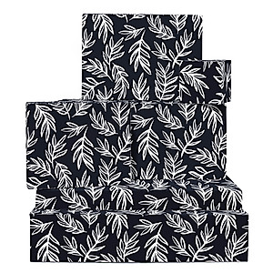 CENTRAL 23 Black Wrapping Paper - 6 Sheets Gift Wrap - Botanical Leaves - All Occasion Wrapping Paper - Eco - Comes With Fun Stickers