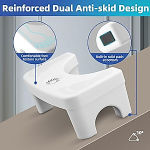 Brippo Squatting Toilet Stool, 7 Inch Height Non-Slip Bathroom Pooping Step Potty Stool, Healthy Stable Plastic Toilet Assistance Step with Comfort
