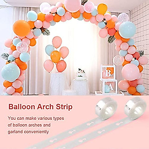 Balloon Garland Arch kit 8 Pack for Baby Shower Birthday Decorations, Tying Tool, Balloon Double-Hole Strips, 100 Dot Glue Point Stickers, Flower Clips, Suitable for Party Wedding Birthday Christmas