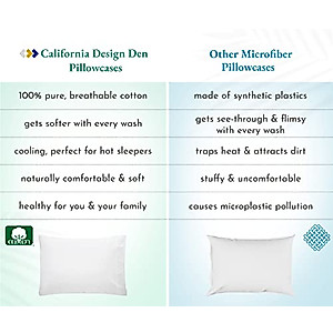 California Design Den 100% Cotton Pillow Cases Standard Size Set of 2, Soft & Cooling Sateen Weave Pillow Cases Queen (Charcoal Gray)