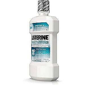 Listerine Whitening Plus Restoring Fluoride Rinse Clean Mint 946 mL (Pack of 2)
