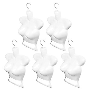 Cabilock 5pcs Female Hollow Back Mannequin Torso Set Dress Body Torso Dress Form Hanging Hook Body Shape Bikini Hanger for Lingerie Swimsuit Hanger