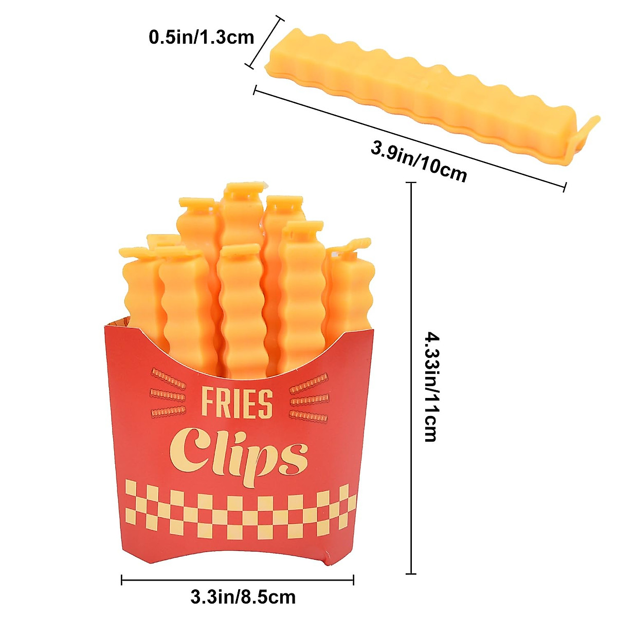 COIYINGJAUNEI French Fries Kitchen Clips Bag Clips Food Clips Bread Bag Clips for Creative Clips 12 PCS, Fries Clips for Bags, Fries Clips Moisture Proof and Fresh-Keeping Food Sealing Clip