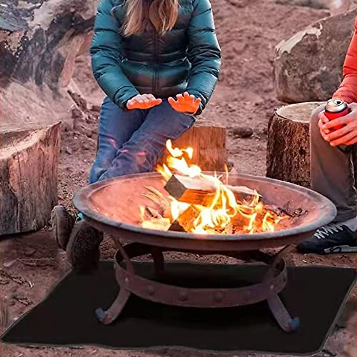 48×30 Inches Under Grill Mat, BBQ Floor mats, Fire Resistant Mat for Fireplace, Floor Protective Rug for Indoor Outdoor, Reusable Under Grill Mat, Durable Fireproof Mat