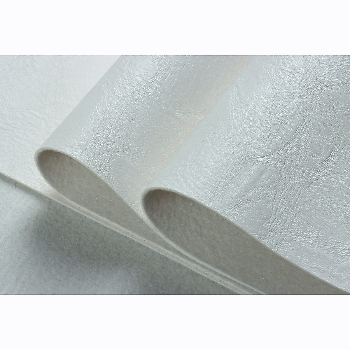 Caxilee Faux Leather Sheets for Craft One Roll Soft Textured Surface Solid Leather Fabric Sheets 12" x 53” (30cm x 135cm) Inch Large Size for Leather Earrings Bows Wallets DIY Projects (White)