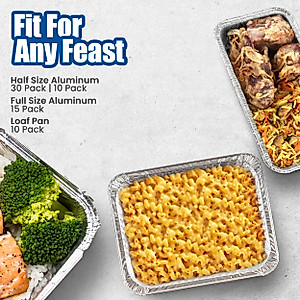 EHOMEA2Z Aluminum Pans Disposable Half Size (10 Pack) 9x13,Prepping, Roasting, Food, Storing, Heating, Cooking, Chafers, Catering, Crawfish Trays
