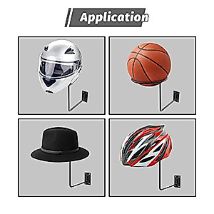 SnowTing 3 Pack Helmet Holder Wall Mount Motorcycle Helmet Holders Stand, Helmet Hangers for Hats Caps, Ball Holder Hanger, Wall Mounted Hat and Wig Holder Hat Wall Display