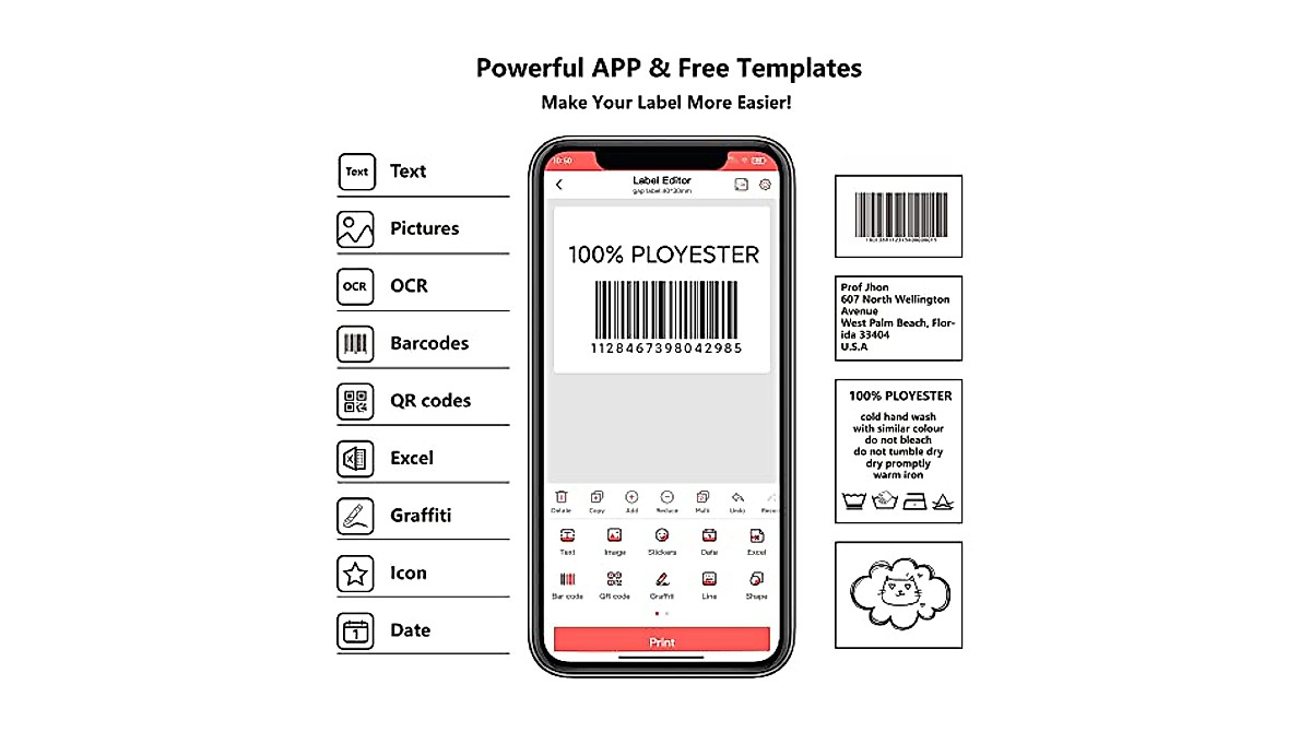 AOPICK P50 Portable Thermal Label Maker - Wireless, Compact & Efficient