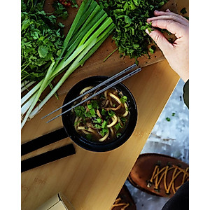 Snow Peak Titanium Chopsticks - Essential & Durable Camping Cutlery - Titanium Chopsticks with Carry Case for Convenient Storage & Packing - Utensils for Camping, HIking & Home