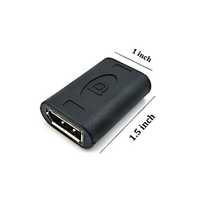 Poyiccot Displayport to Displayport Coupler, 2Pack DisplayPort (DP) Female to DisplayPort (DP) Female Convertor Extension Adapter Black (DP to DP Coupler)