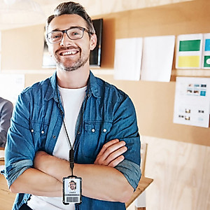 LIUGX Badge Holder, Detachable Buckle with Braided Rope, Strong and Sturdy,Lightweight and Durabl, Impact Resistance ID Badge Reels