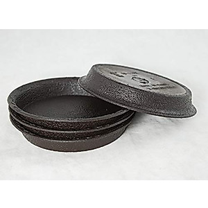 4 Round Plastic Humidity Tray for Bonsai Tree and Home Garden Plant 4.25"x 4.25"x 0.5" - Dark Brown