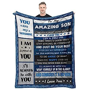 Gifts for Son, Son Gifts Blanket, Gifts for Son from Mom, Gift for Son, to My Son Birthday Gifts, Birthday Graduation Gifts for Son, Gifts for Adult Son, Gifts for Grown Son Throw Blanket 60"X 50"