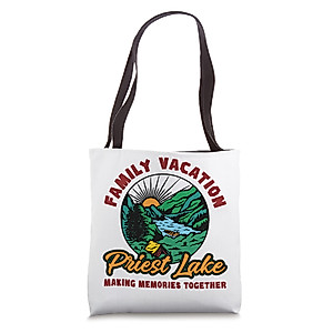 Fishing Camping Lake Family Vacation Priest Lake Tote Bag