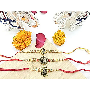 Rakhi for Brother,Stylish Bracelet God Idol RAKHI with BEST Design - Thread Raksha bandhan Rakhi Gift, Wrist bands for loving/Brother Sister, Father & Friends. (Rakhi Design 1, Small)