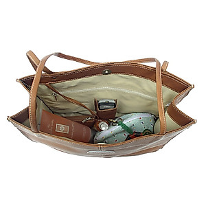 Piel Leather Medium Market Bag, Saddle, One Size