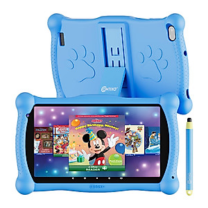 Contixo Kids Tablet V10, 7-Inch HD for Ages 3-7 - Toddler Tablet with Camera, Parental Control, 32GB Storage, WiFi, 50+ Disney Storybooks & Stickers, Kid-Proof Case & Stylus - Blue