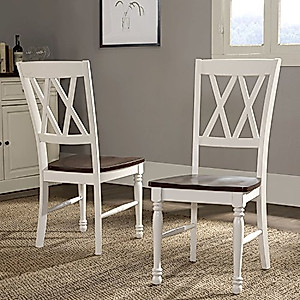 Crosley Furniture Shelby Dining Chairs (Set of 2), Distressed White