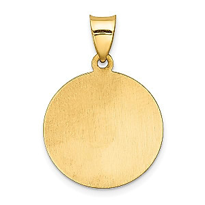 IceCarats 14K Yellow Gold Caridad Del Cobre Medal Necklace Charm Pendant 27mm x 18.3mm Only