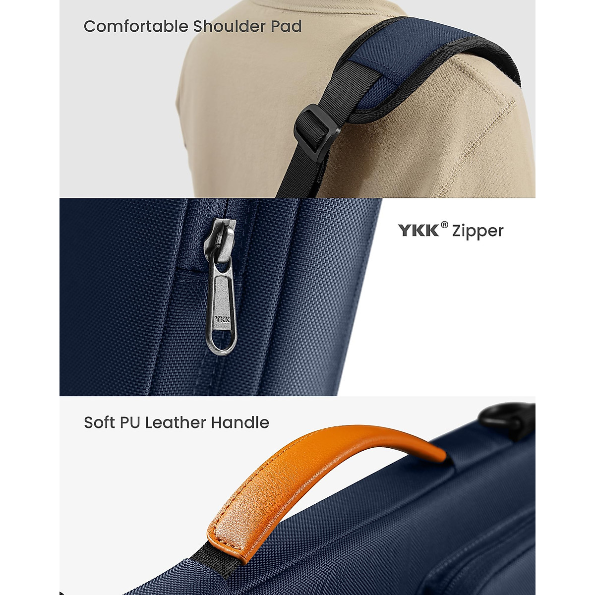 tomtoc 360 Protective Laptop Shoulder Bag for 13 Inch MacBook Pro M2/A2686 M1/A2338 2022-2016, MacBook Air M3/A3113 M2/A2681 M1/A2337 2024-2018, 13-in Surface Pro 10/9, Water-resistant Accessory Case