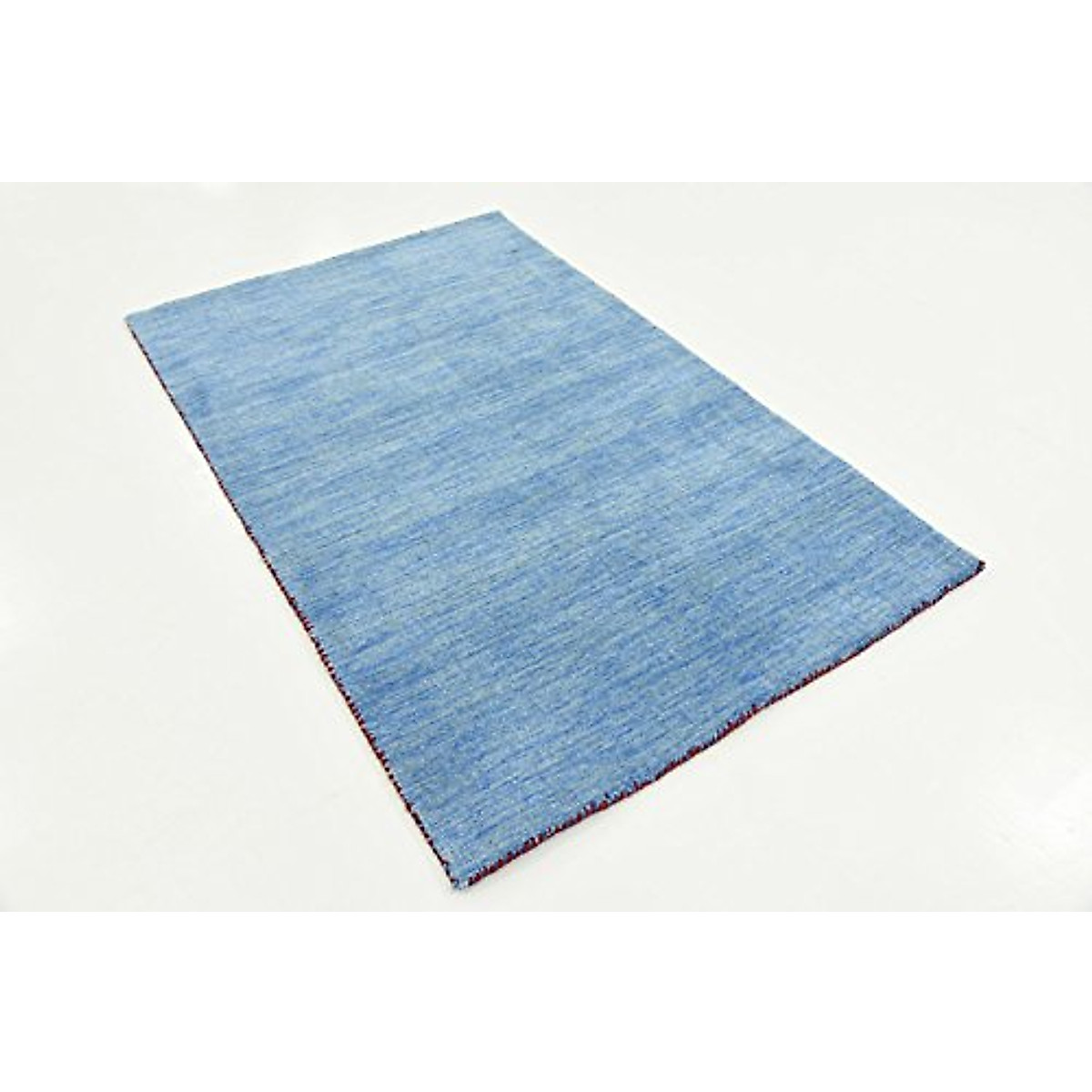 Unique Loom Solid Gava Collection 100% Natural Twisted Wool Modern Light Blue Area Rug (3' x 5')