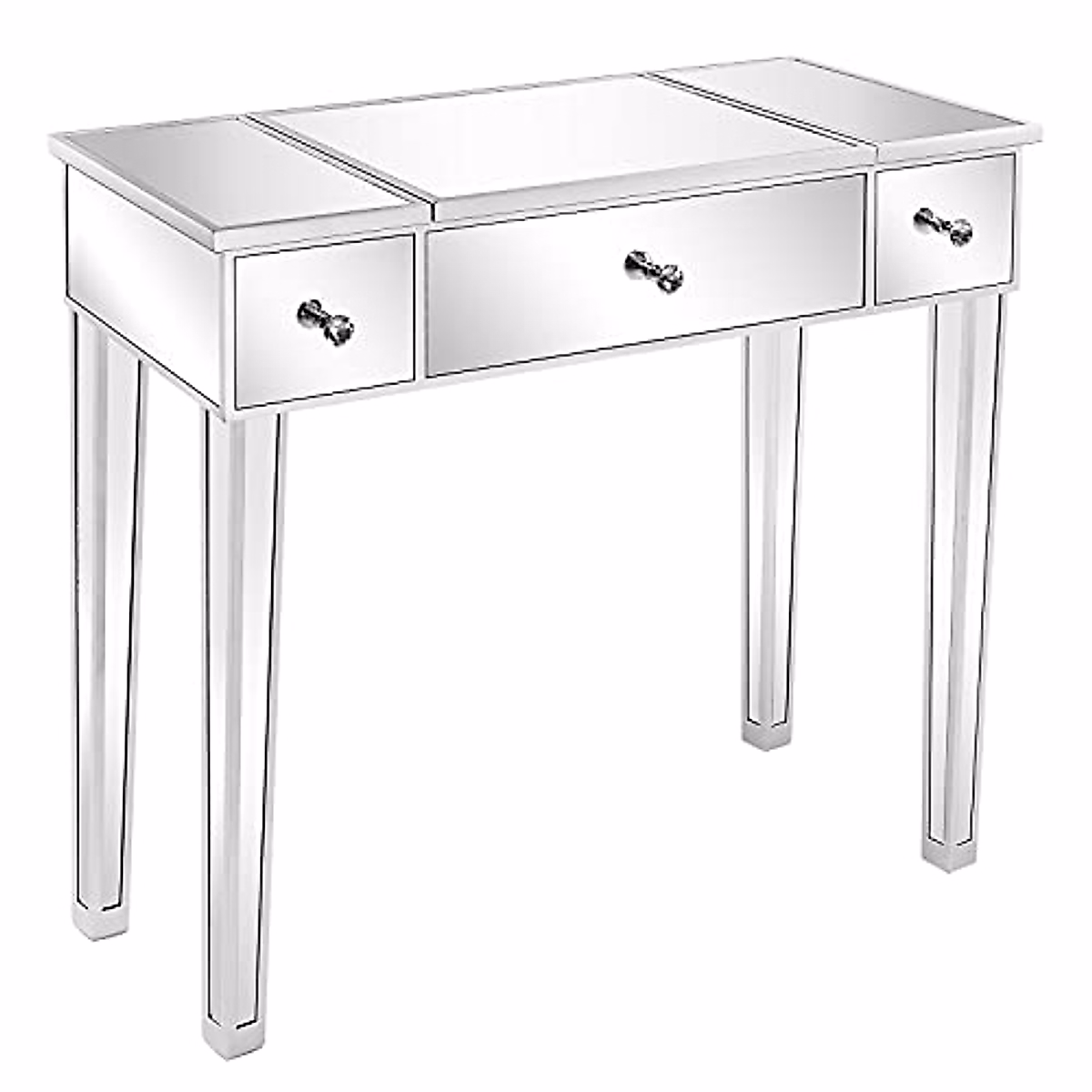 SDGH FCH Flip Glass Mirrored Makeup Table Dressing Table Dressers Study Table (80 x 38 x 76) cm(L x W x H)