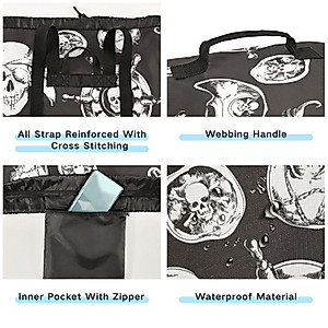 innewgogo Pirate Skull Nylon Travel Laundry Bag for Luggage Dirty Clothes Organizer with Drawstring Closure & Shoulder Straps Dirty Clothes Shoulder Bag for Apartment College Dorm Factories