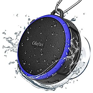 Olafus Waterproof Shower Bluetooth Speaker, Portable Wireless Outdoor Speaker, Clip & Suction Cup, 10H Playtime for Bathroom, Pool, Beach, Boating, Hiking