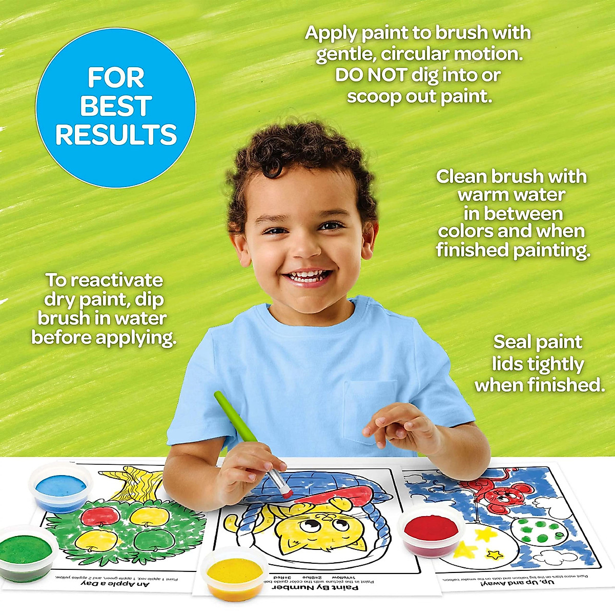 Crayola Spill Proof Paint Set, Washable Paint for Kids, Ages 3, 4, 5, 6