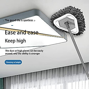 Microfiber Floor Mops for Cleaning with 2 Reusable Washable Pads, 180° Degrees Rotatable Cleaning Spin Mop, Flat Floor Mop Wet Dry Dust Mop for Hardwood Floors Tile Vinyl Wall Hard Surface