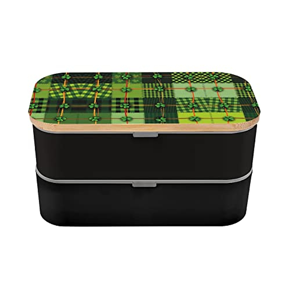 KOOLR Patchwork Print Bento Box Adult Lunch Box With 2 Compartments Stackable For Work Picnic Leak Proof Bento Box