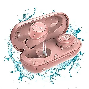 iLuv TB200 Rose Gold True Wireless Earbuds Cordless in-Ear Bluetooth 5.0 with Hands-Free Call Microphone, IPX6 Waterproof Protection, High-Fidelity Sound; Includes Compact Charging Case & 4 Ear Tips