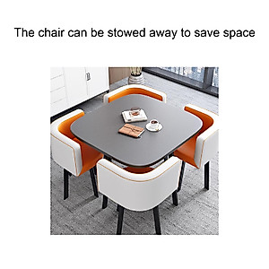 HASMI Conference Table with Chairs Set, Office Reception Table and Chairs, Modern Conference Room Table with Chair, for Home Living Room Balcony Cafe Office