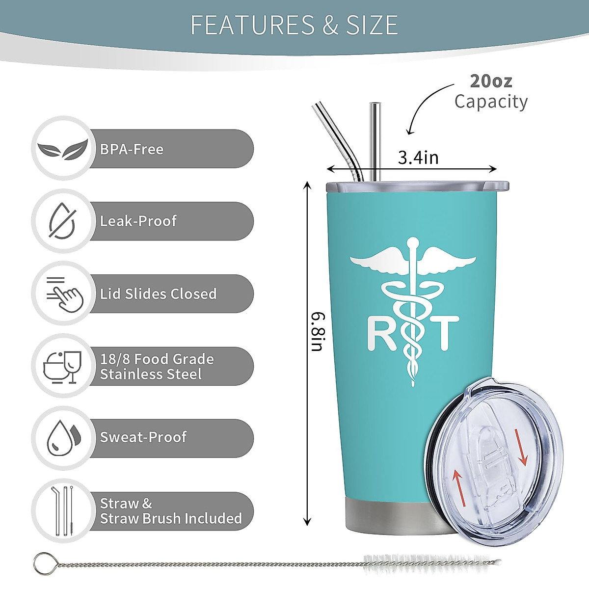 Respiratory Therapist Christmas Gifts, Gifts for RT on Respiratory Care Week, RT Graduation Gifts, RT Appreciation Gifts, Respiratory Therapy Gifts, Birthday Gifts for RT 20 oz Stainless Steel Tumbler