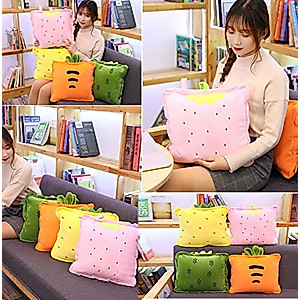 Lee My Plush Wearable Blanket with Sleeves Pocket and Hat, Extra Long Warm Soft and Cozy Functional Cartoon Travel Blanket, Warm and Comfortable Travel Pillow and Blanket Set, duck-35x35cm/14x14in