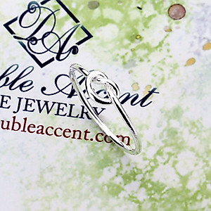 Double Accent Sterling Silver 14K Gold or Rose Gold Plated Wedding Ring Celtic Love Knot Promise Ring 5mm (Size 2-13), 9