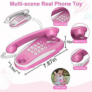 Kids Play Phone, Intercom Toy with Real Ring Sounds, Pretend Play Telephone, 23 ft Ultra-Long Phone Line with Kids to Chatting and Learning, Toddler Develop Communication Skill Toys, Kids Gift