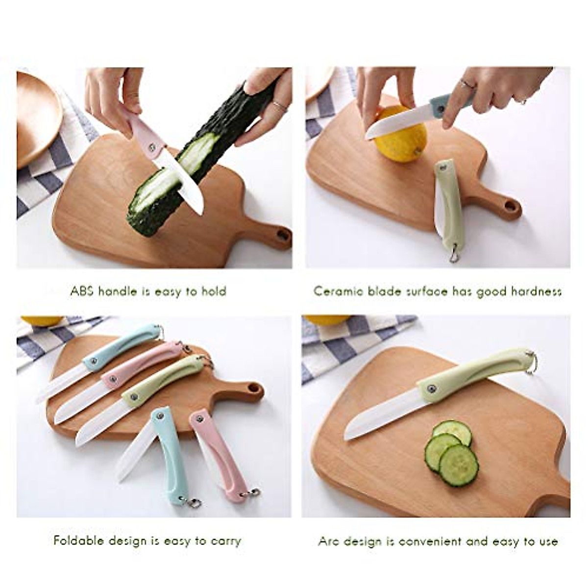 Fruit Knife, Portable Folding Ceramic Kitchen Knife for Kitchen Tools (As Shown)