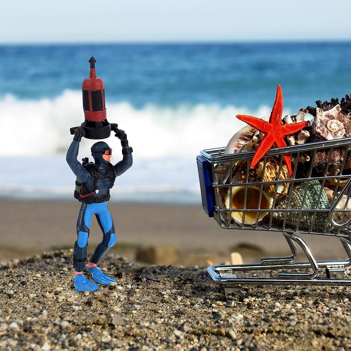 Happyyami 4pcs Scale Model People Set Action Figure Diorama Model Swimmers Figurines Scuba Diver People Figurines DIY Sand Table Layout Model