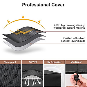 Mrrihand Central Air Conditioner Cover for Outside Units Waterproof Heavy Duty AC Unit for Outdoor Large AC Cover for Winter (24"X24"X30")-Balck