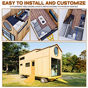 Portable Wooden House - Mobile Tiny Home Cabin with Modern Design, Eco-Friendly Materials, Un-Furnished - Ideal for Off-Grid Living, Vacation Homes, and Guest Houses