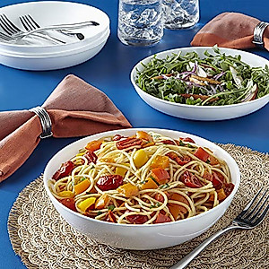 Corelle 4-Pc Meal Bowls Set, Service for 4, Durable and Eco-Friendly 9-1/4-Inch Bowls, Compact Stack Bowl Set, Microwave and Dishwasher Safe, White, 46 Ounces