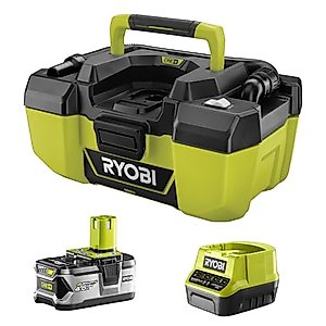 Ryobi ONE+ 18V Lithium-Ion Cordless 3 Gal. Project Wet Dry Vacuum with Accessory Storage, 4.0 Ah Battery, and Charger