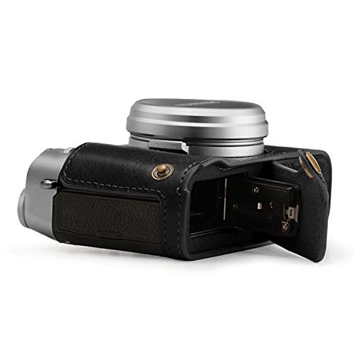 MegaGear MG1894 Ever Ready Genuine Leather Camera Half Case Compatible with Fujifilm X100V - Black