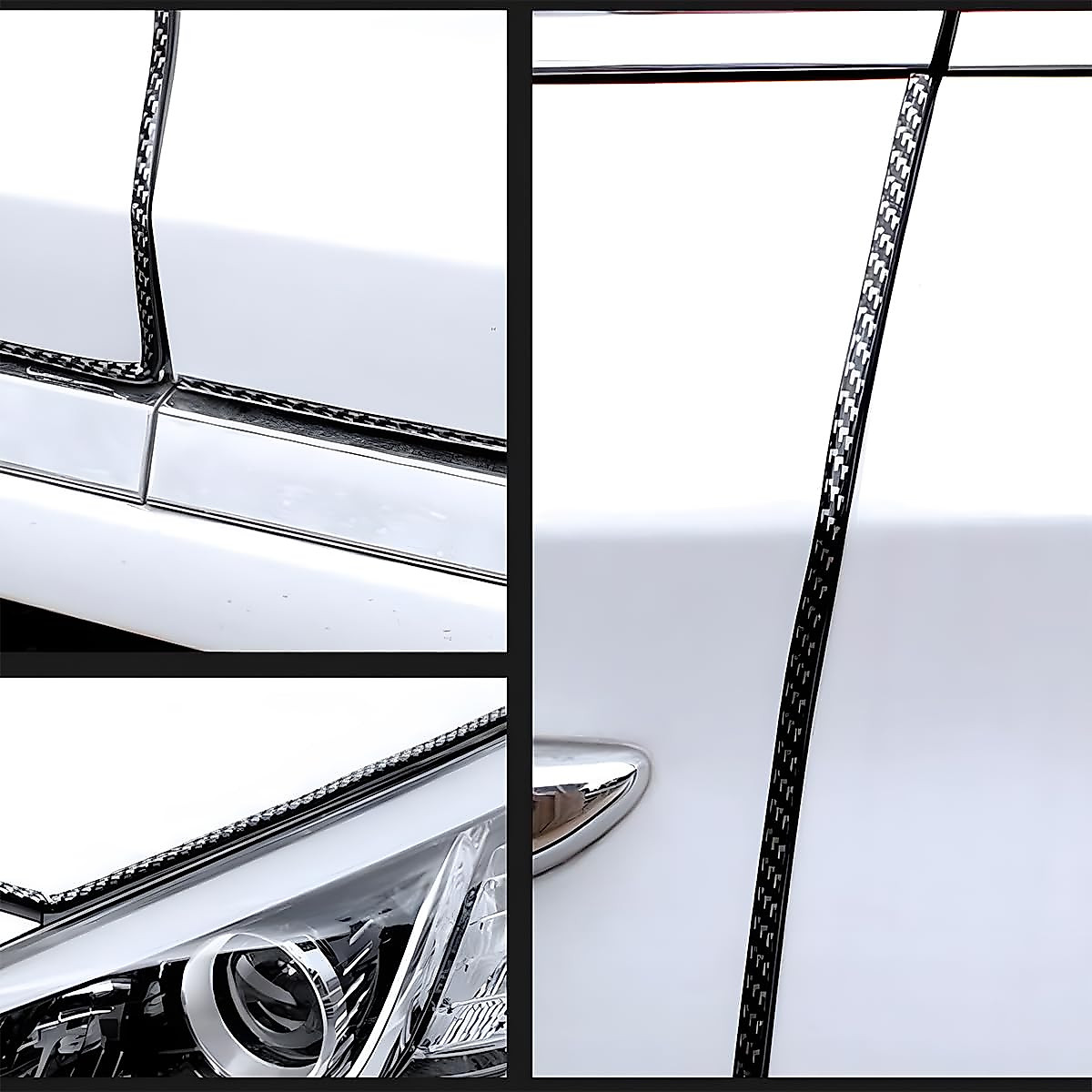 BELOMI Car Door Edge Guards, 32.8Ft Universal Fit U Shape Door Edge Trim Car Door Protector, PVC Plating Finish Anti-Collision Automotive Body Strip, Car Accessories Fit for Most Car (Carbon Fiber)